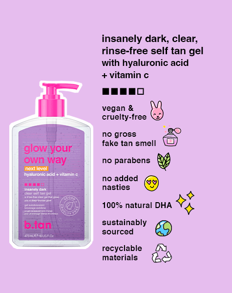 glow our own way next level bundle | clear self tan gel + mitt kit | b.tan USA – MineTan USA